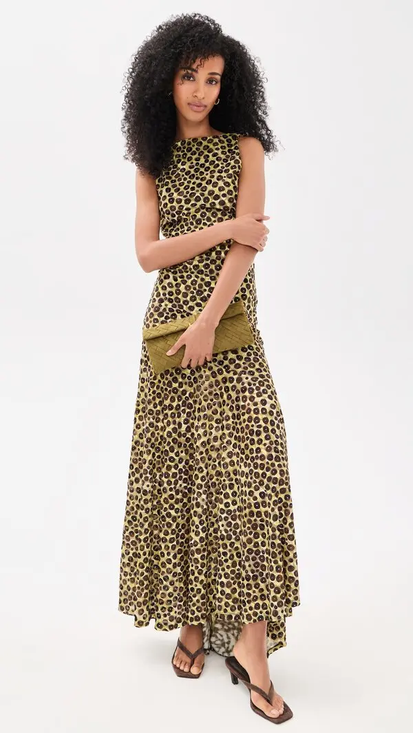 SIEDRES Sleeveless Boatneck Maxi Dress
