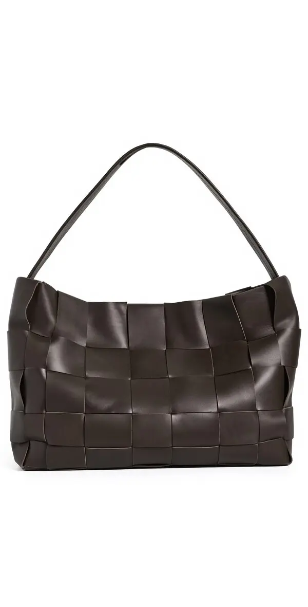 ST. AGNI Large Woven Tote - Chocolate