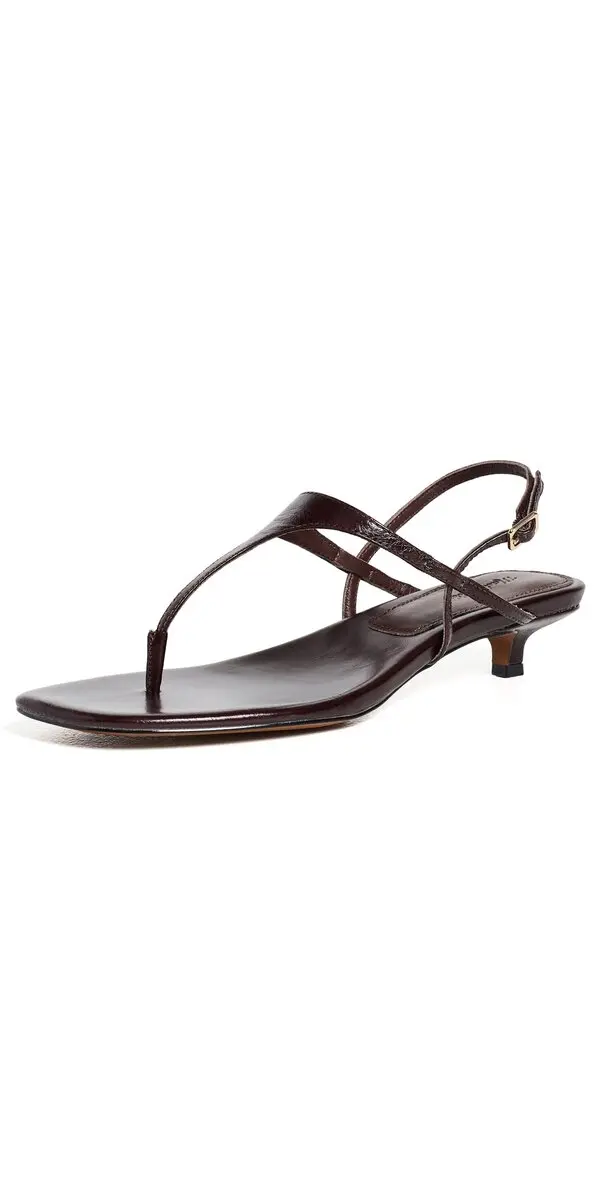 Madewell The Chiara Kitten Heel Slingback Sandals - Espresso Bean