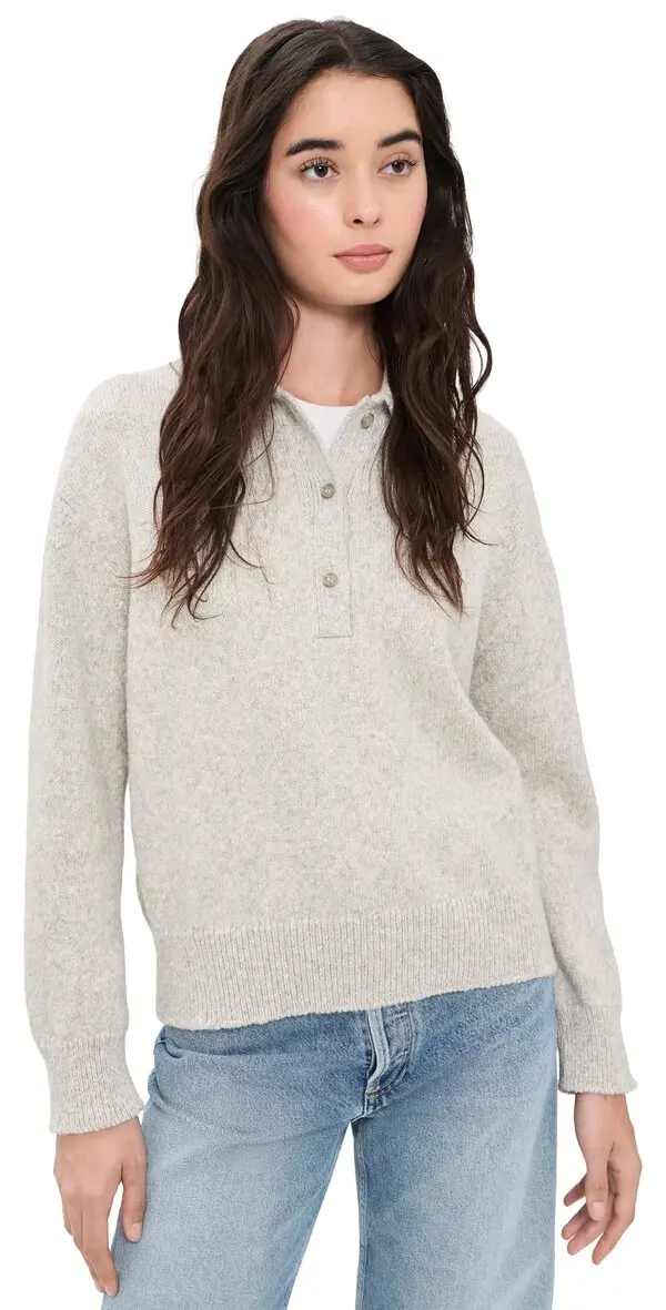 Jenni Kayne Burke Alpaca Polo - Pale Gray