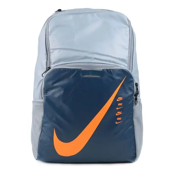 Nike Brasilia Medium Backpack-9.0 Mtrl - Blue/grey/orange