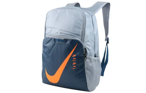 Nike Brasilia Medium Backpack-9.0 Mtrl 'blue Grey Orange - Blue/grey/orange