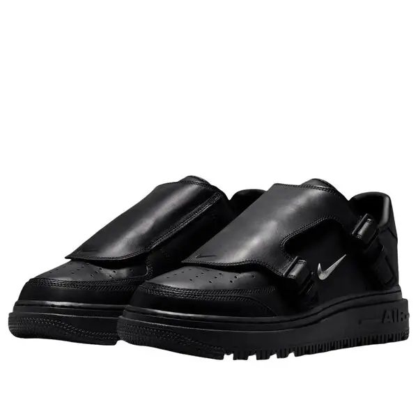 Nike Force 1 Low Luxe 'black - Black/anthracite/metallic Silver