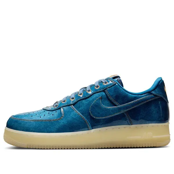 Nike Force 1 Low "patent Denim" Sneakers - Coastal Blue/natural/flax