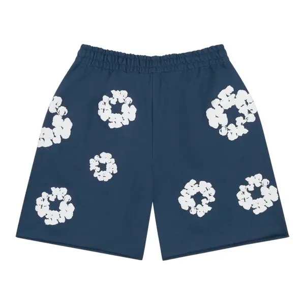 DENIM TEARS Cotton Wreath Sweatshorts - Navy