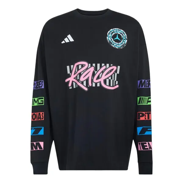 Adidas X Mercedes Amg Petronas Formula 1 Team Light On Long Sleeve Tee - Black