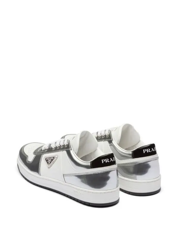 Prada District Leather Sneakers 'white Silver