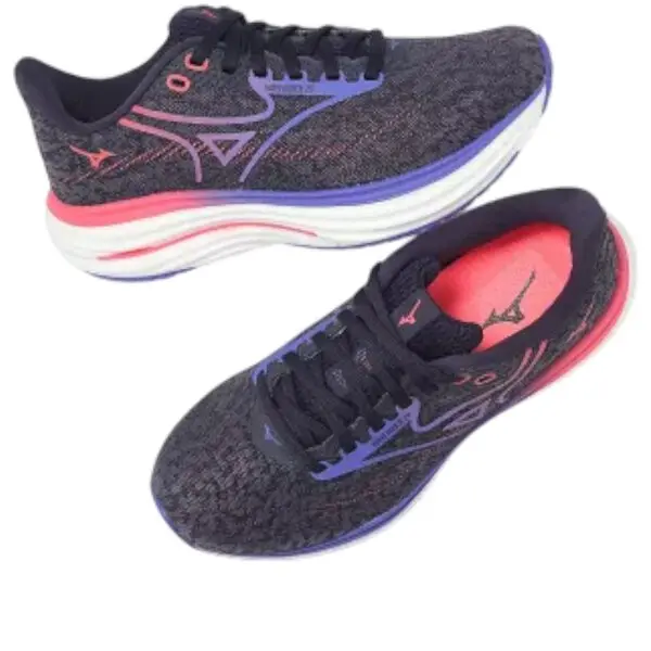 Mizuno Wave Rider 29 Super Wide Athletic Shoes - Navy/purple