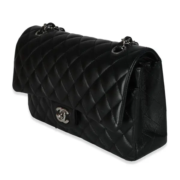 Chanel Quilted Lambskin Classic Double Flap Bag - Black