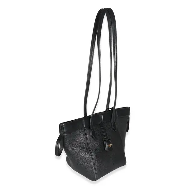 Fendi Black Vitello Origami Tote - Brown