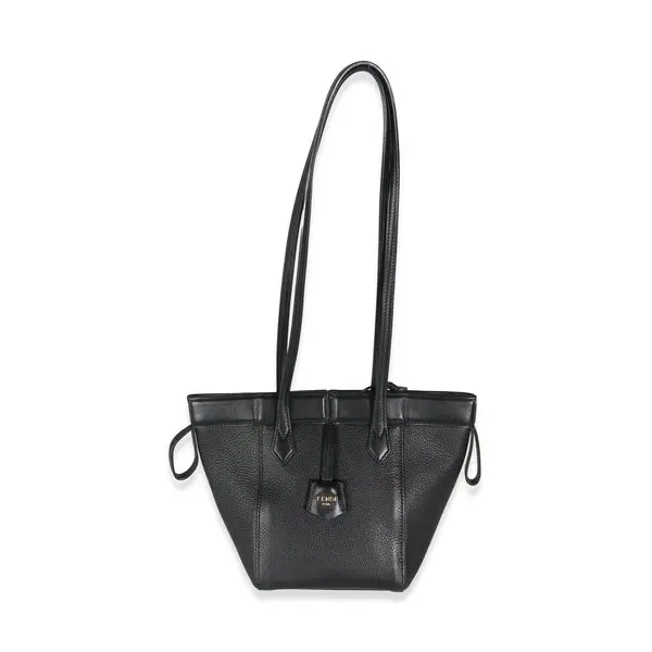 Fendi Black Vitello Origami Tote - Brown