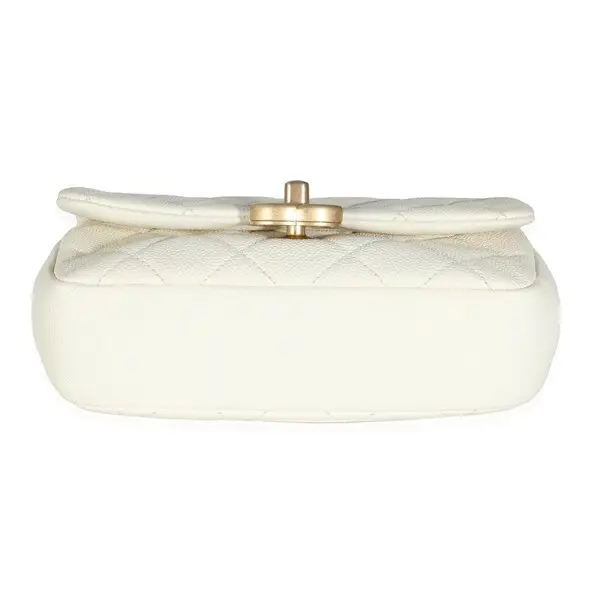 Chanel Quilted Caviar Chain Belt Bag - White