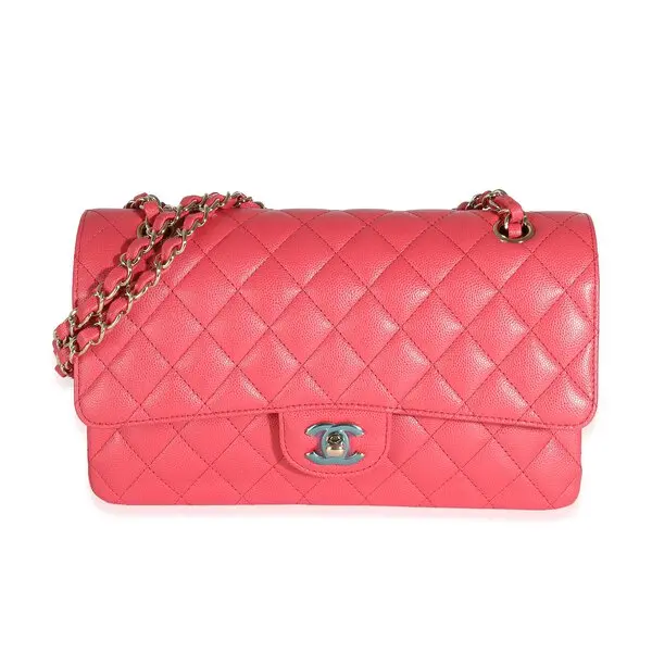Chanel Quilted Caviar Classic Double Flap Bag - Pink