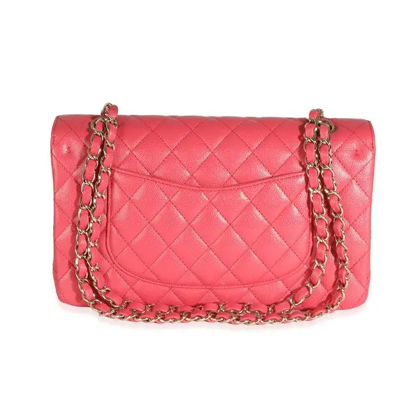 Chanel Quilted Caviar Classic Double Flap Bag - Pink