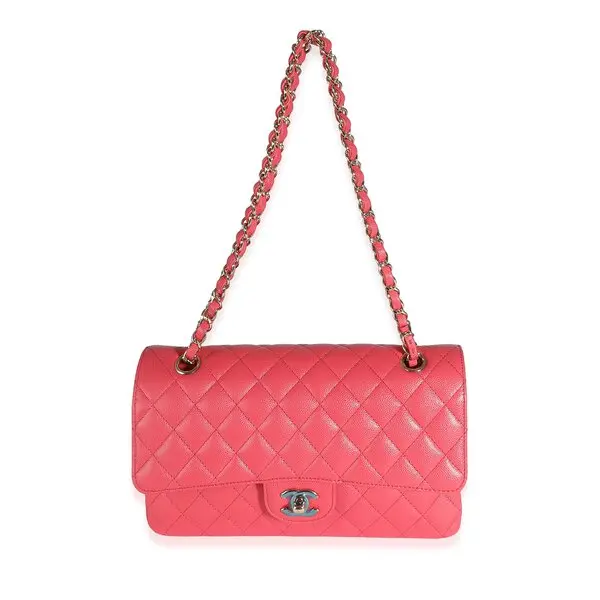 Chanel Quilted Caviar Classic Double Flap Bag - Pink