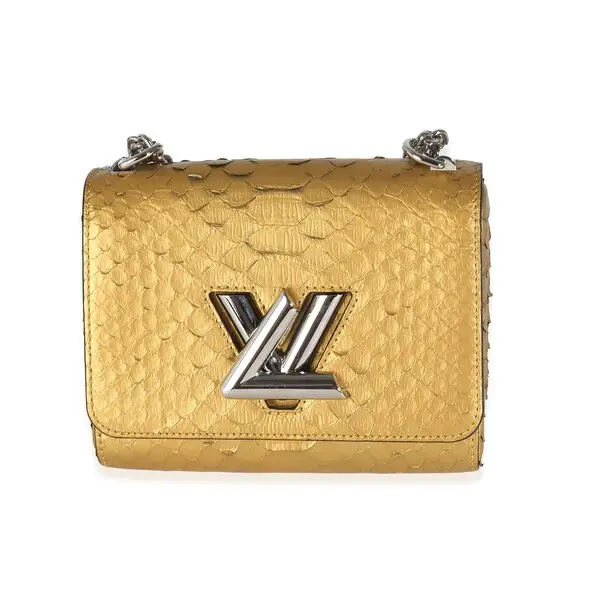 LOUIS VUITTON Metallic Python Twist Pm - Gold