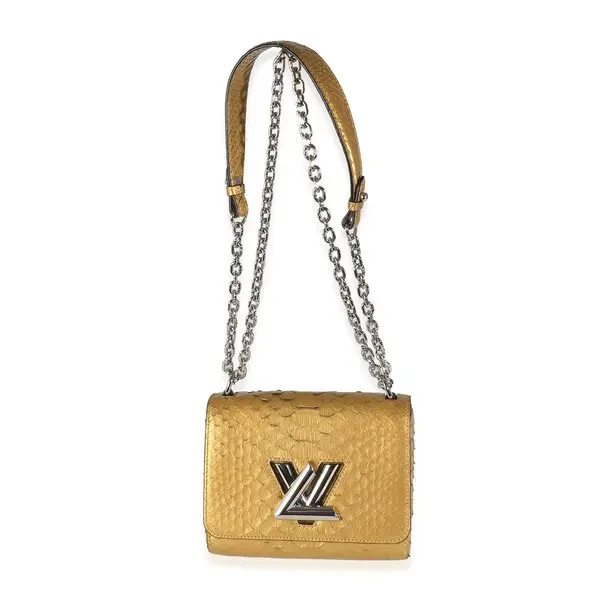 LOUIS VUITTON Metallic Python Twist Pm Shoulder Bag - Gold