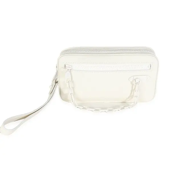 LOUIS VUITTON Taurillon Leather Pochette Volga Clutch - White