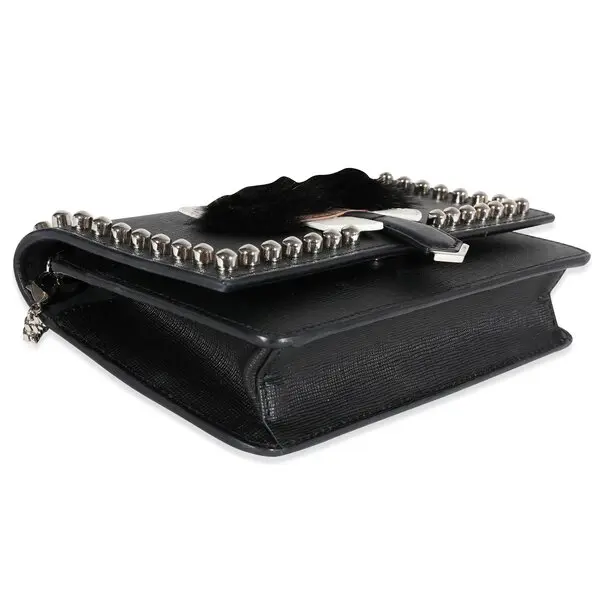 Fendi Vitello Elite & Mink Studded Karlito Chain Wallet