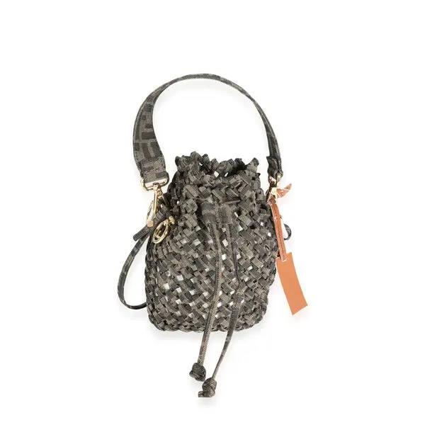 Fendi Jacquard Interlace Canvas Mon Tresor Bucket Bag - Brown