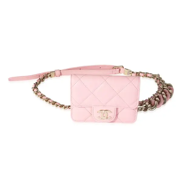 Chanel Quilted Lambskin Belt Bag - Pink