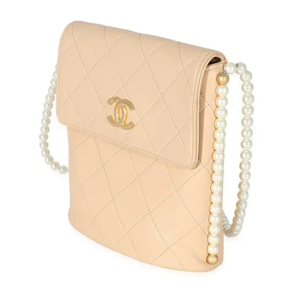 Chanel Quilted Calfskin Pearl Chain Hobo