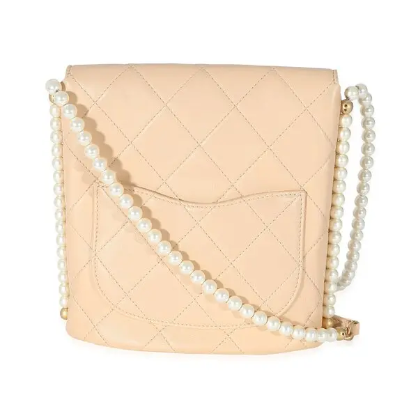 Chanel Quilted Calfskin Pearl Chain Hobo