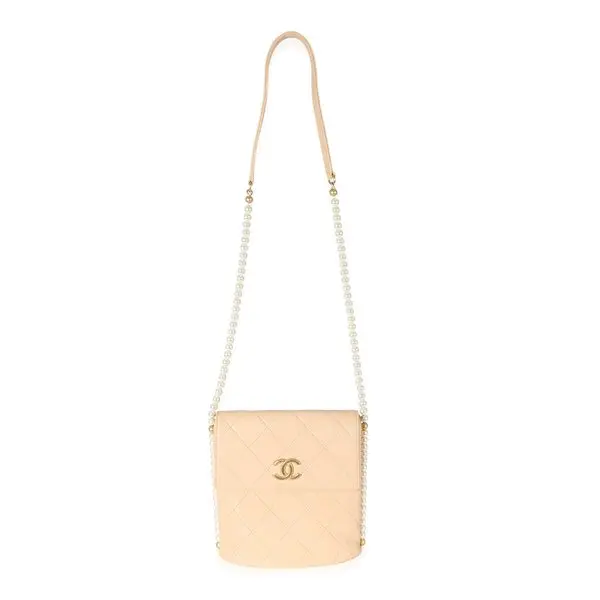 Chanel Quilted Calfskin Pearl Chain Hobo