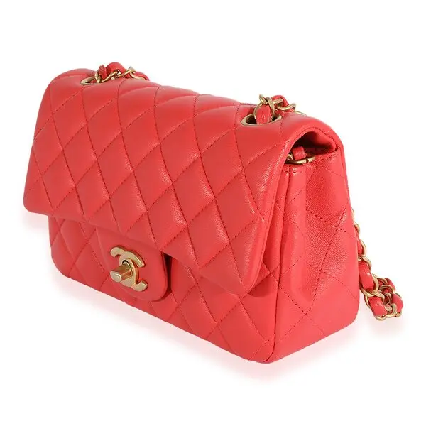 Chanel Quilted Lambskin Rectangular Classic Flap Bag - Pink