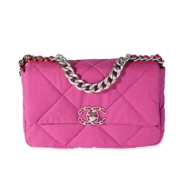 Chanel Quilted Cotton Flap Bag - Pink