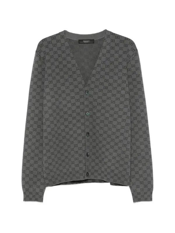 Gucci Wool And Silk Cardigan - Grey