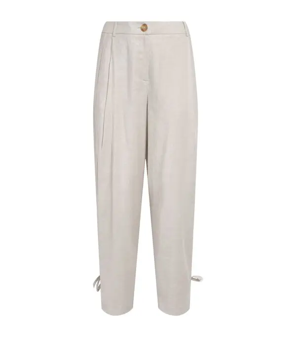 TOCCIN Linen-blend Elowen Trousers - Beige