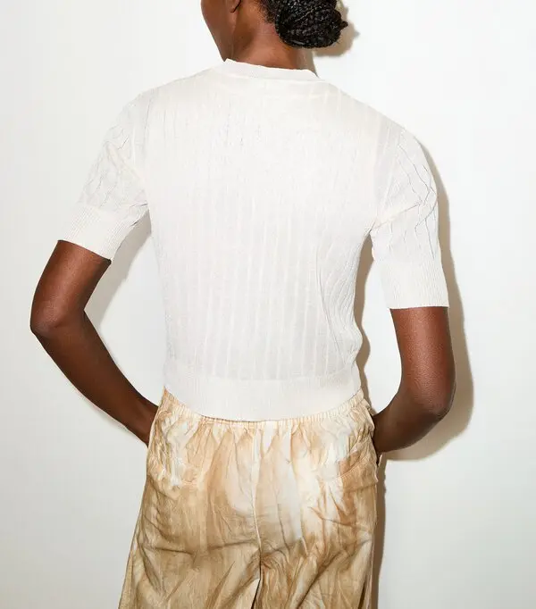 Max & Co. Ribbed Embellished Short-sleeve Cardigan