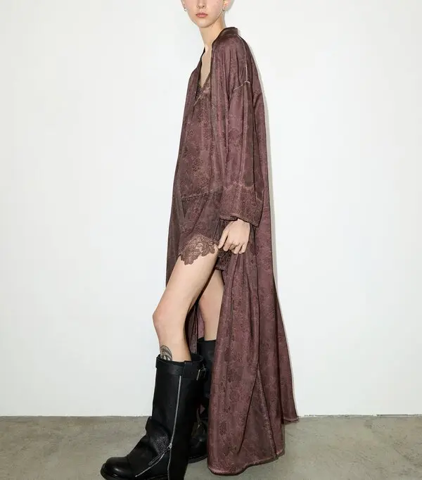 Max & Co. Satin Floral Belted Coat