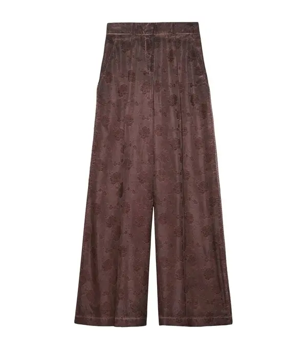Max & Co. Floral Wide-leg Trousers - Brown