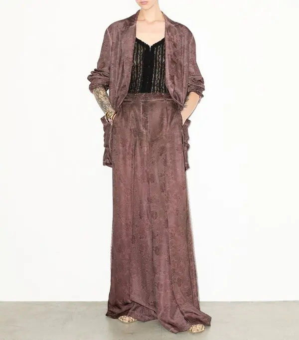 Max & Co. Floral Wide-leg Trousers - Brown