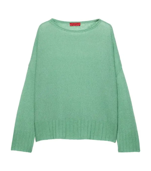 Max & Co. Wool-blend Boat-neck Sweater - Green