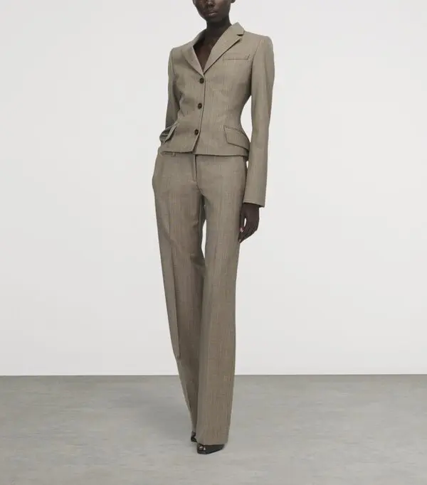 Alexander McQueen Wool Bumster Wide-leg Trousers