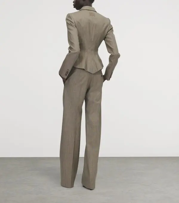 Alexander McQueen Wool Bumster Wide-leg Trousers