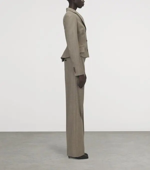 Alexander McQueen Wool Bumster Wide-leg Trousers