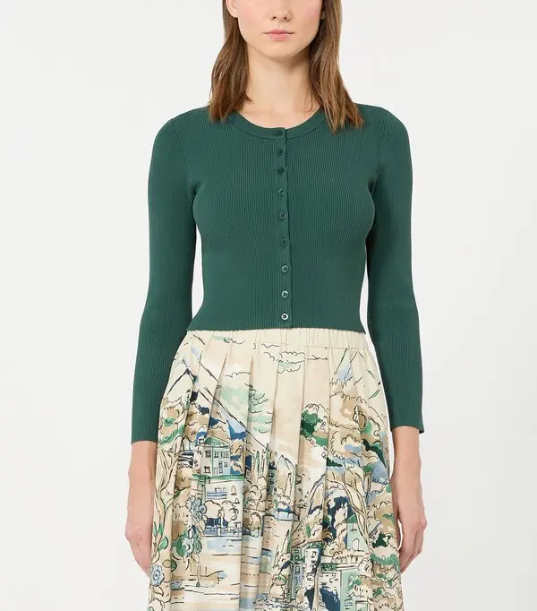 Max Mara Cropped 3/4 Sleeve Cardigan