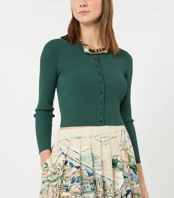Max Mara Cropped 3/4 Sleeve Cardigan
