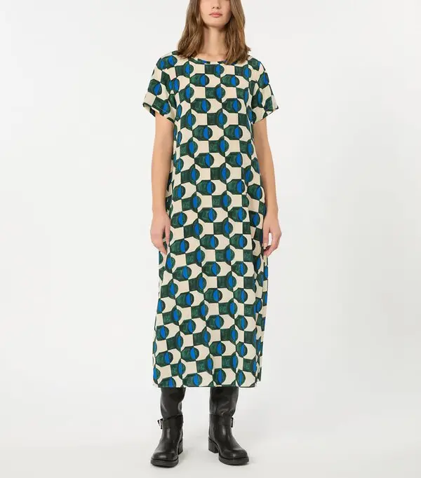 Max Mara Printed Silk Midi Dress