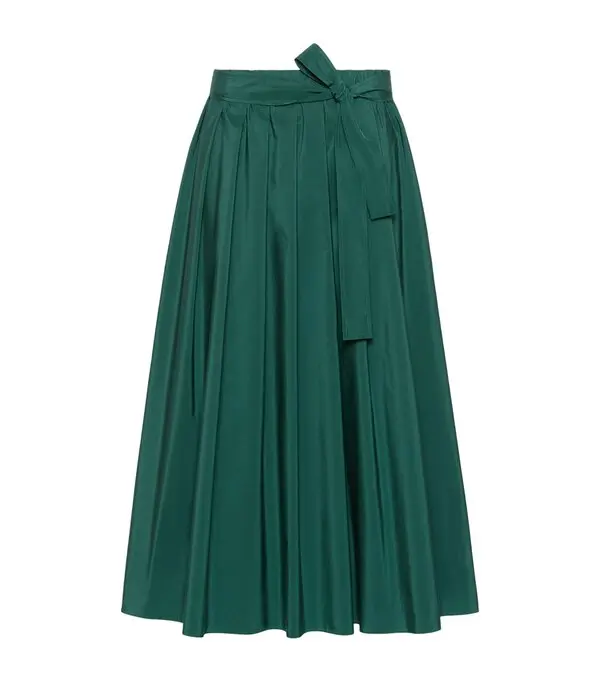 Max Mara Pleated Midi Skirt - Green