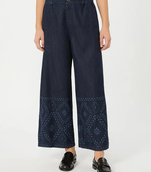 Max Mara Printed Wide-leg Jeans