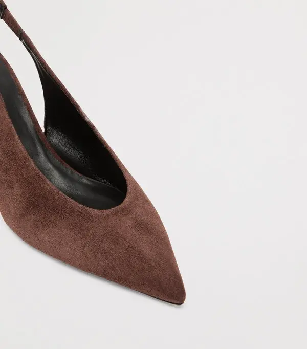 Max Mara Suede Bauble-heel Slingback Pumps 55