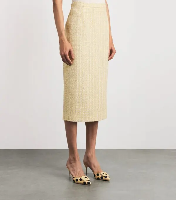 Alessandra Rich Sequined Tweed Midi Skirt