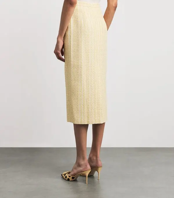 Alessandra Rich Sequined Tweed Midi Skirt