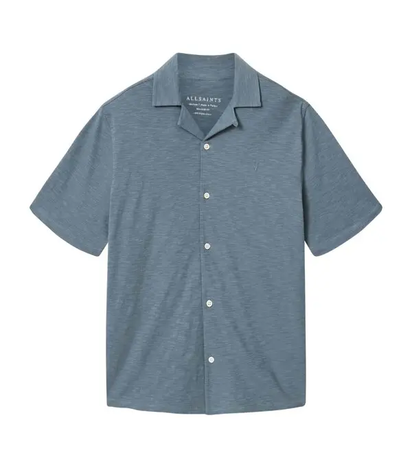 ALLSAINTS Cotton Robson Short-sleeve Shirt - Blue