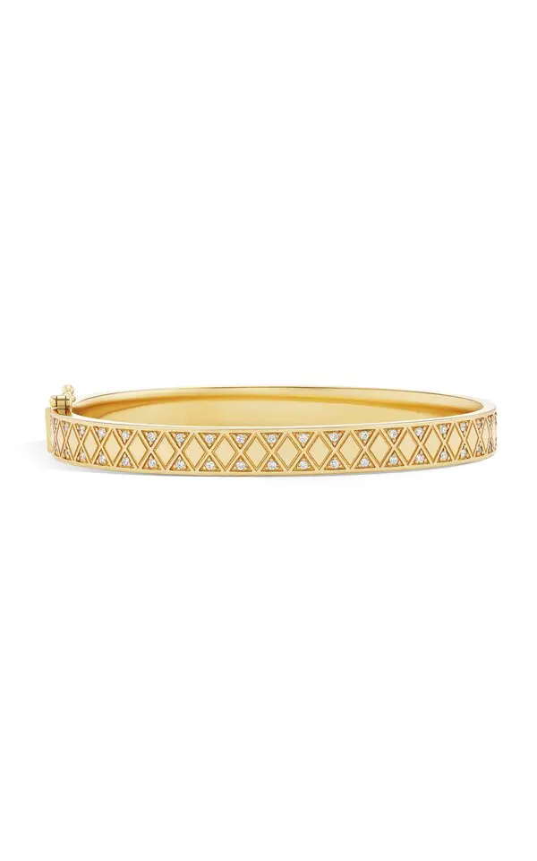 ORLY MARCEL 18k Yellow Tile Thin Bangle